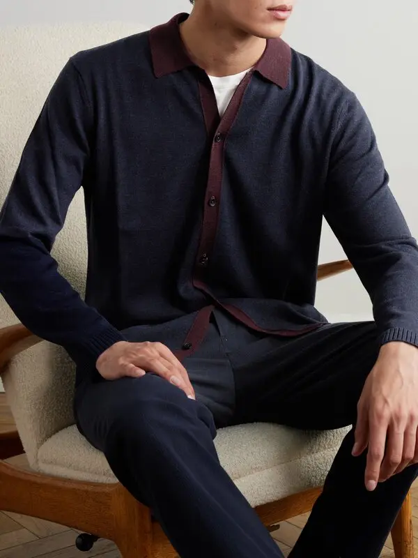 Mr P. Two-tone Merino Wool Shirt