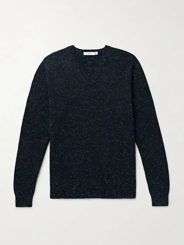 Inis Meáin Merino Wool And Cashmere-blend Sweater - Blue