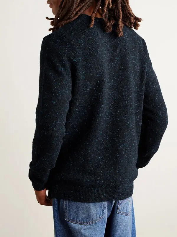 Inis Meáin Merino Wool And Cashmere-blend Sweater - Blue