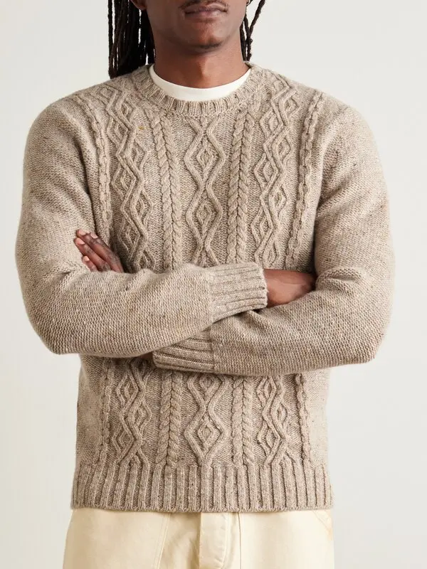 Inis Meáin Cable-knit Merino Wool And Cashmere-blend Sweater