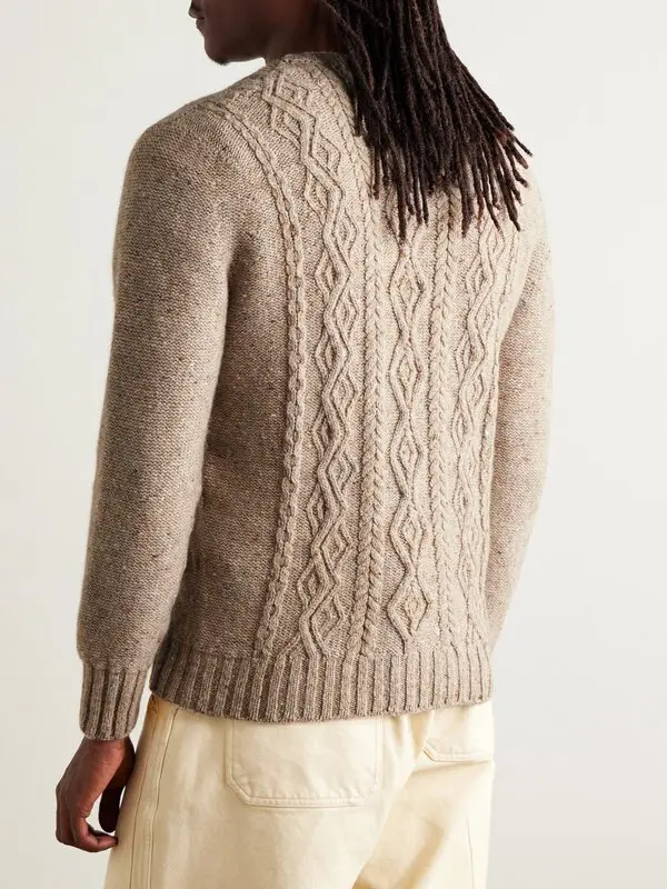 Inis Meáin Cable-knit Merino Wool And Cashmere-blend Sweater
