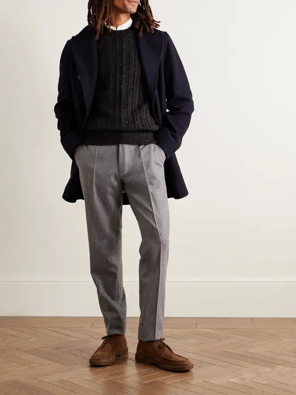 Inis Meáin Ridges Slim-fit Cable-knit Aran Sweater