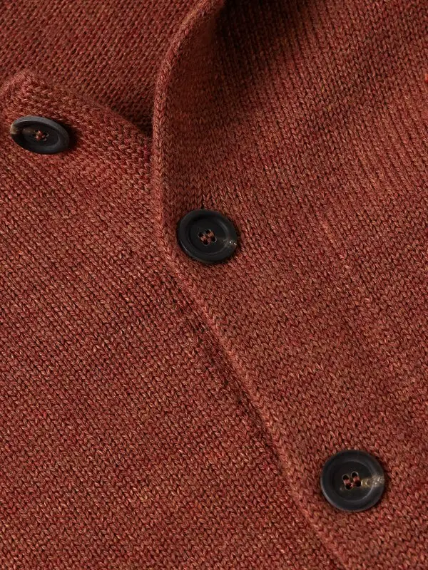 Inis Meáin Wool And Linen-blend Cardigan - Red