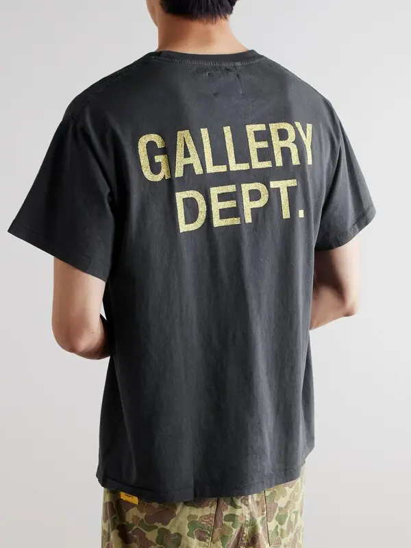 GALLERY DEPT. Paparazzi Crystal-embellished Glittered Printed Cotton-jersey T-shirt - Black