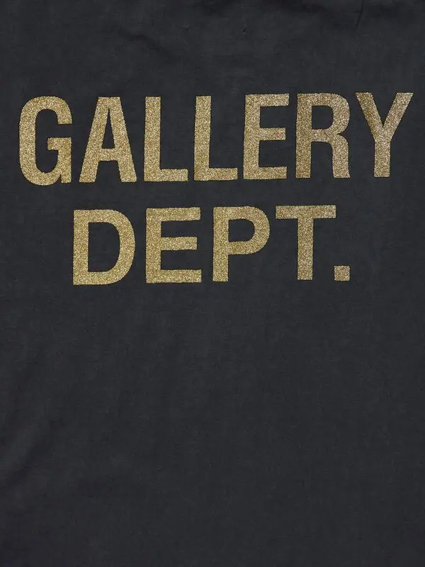 GALLERY DEPT. Paparazzi Crystal-embellished Glittered Printed Cotton-jersey T-shirt - Black