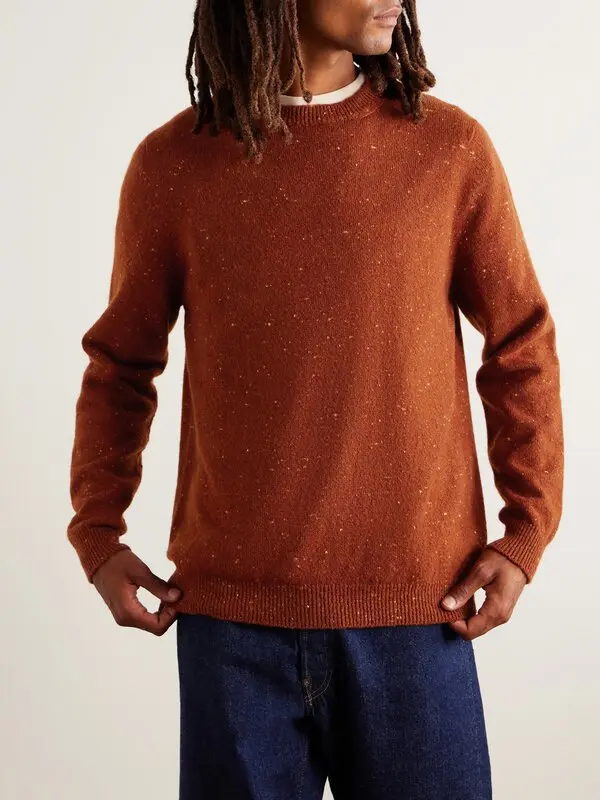 Inis Meáin Merino Wool & Cashmere Sweater - Orange