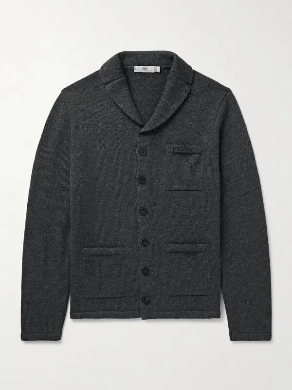 Inis Meáin Wool And Linen-blend 'pub Jacket' Cardigan