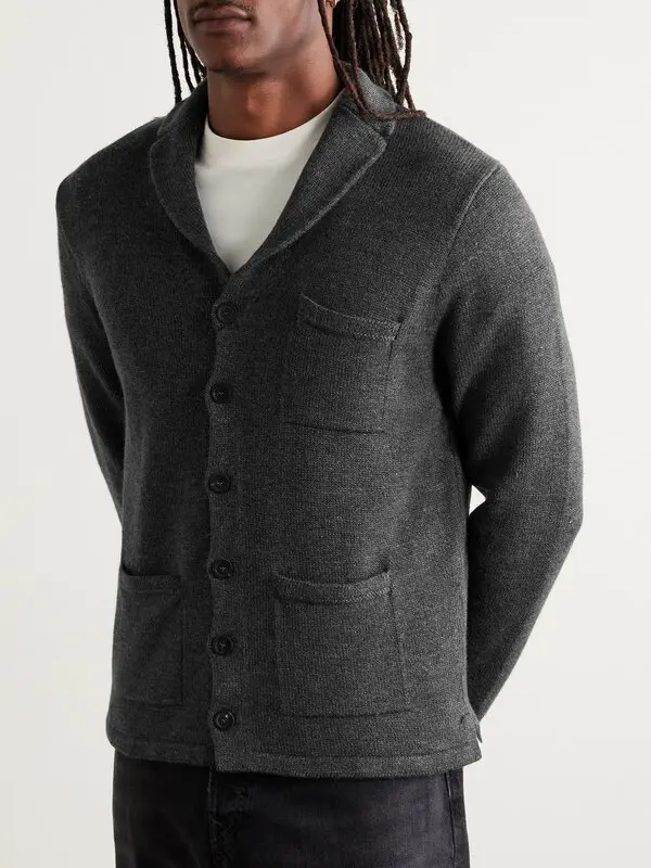 Inis Meáin Wool And Linen-blend 'pub Jacket' Cardigan