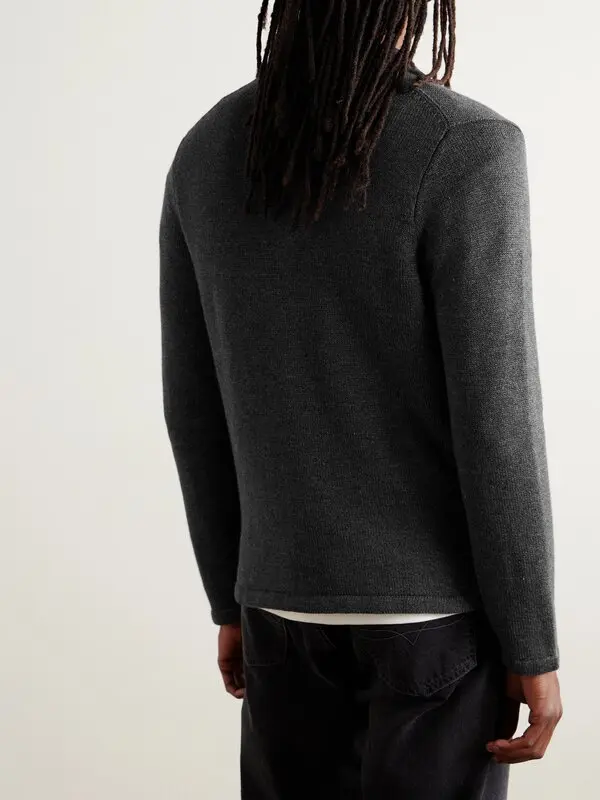 Inis Meáin Wool And Linen-blend 'pub Jacket' Cardigan