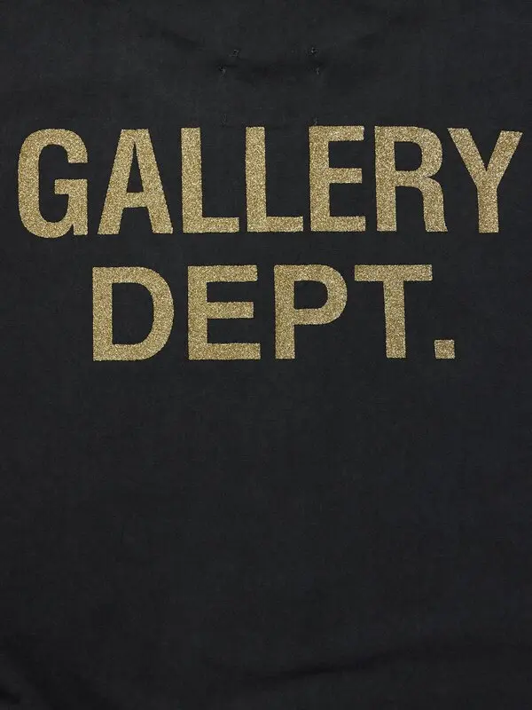 GALLERY DEPT. Biker Dog Glittered Printed Cotton-jersey T-shirt - Black