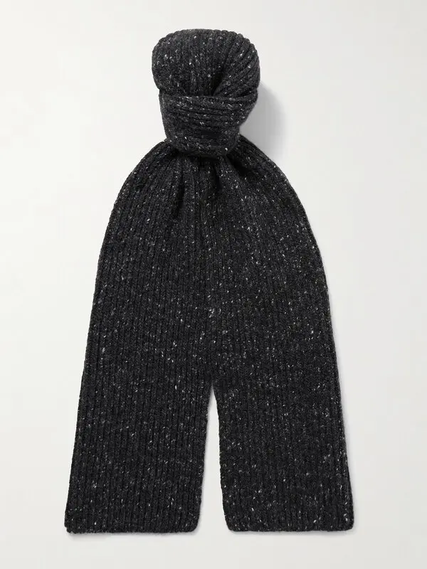 Inis Meáin Ribbed Cashmere Scarf - Black