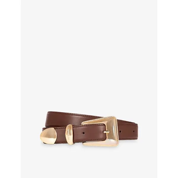 The Kooples Western-buckle Leather Belt - Brown