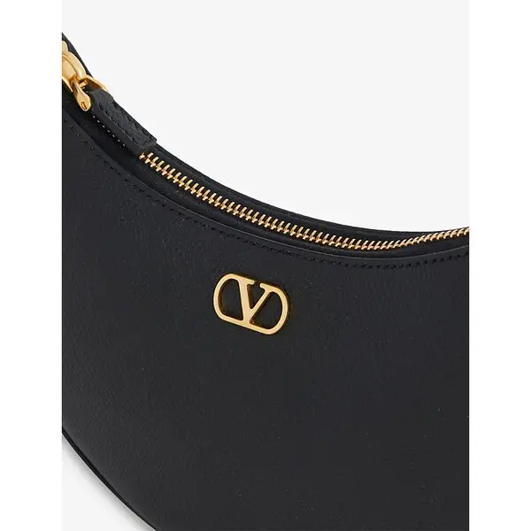 Valentino Garavani Vlogo Signature Mini Leather Hobo Bag - Nero