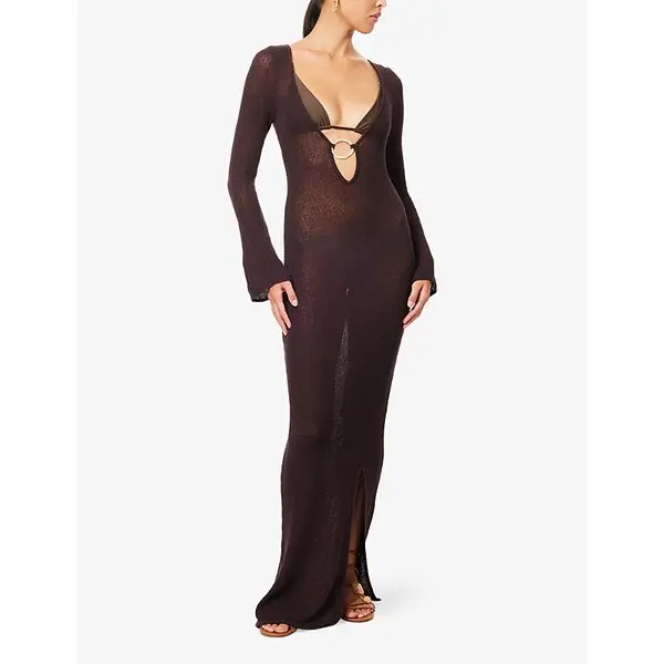 Tala Cotton-Blend Maxi Beach Dress With O-Ring Detail In Americano - 59%  Off | Editorialist