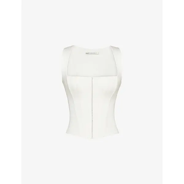House Of Cb Woven Balconette Corset Top - Ivory