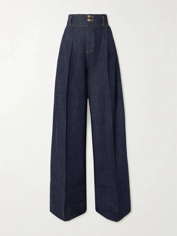 Zimmermann Hypnotic Pleated Wide-leg Jeans