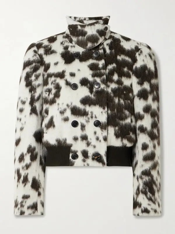 Dries Van Noten Cow-print Wool-blend Jacket - Animal Print