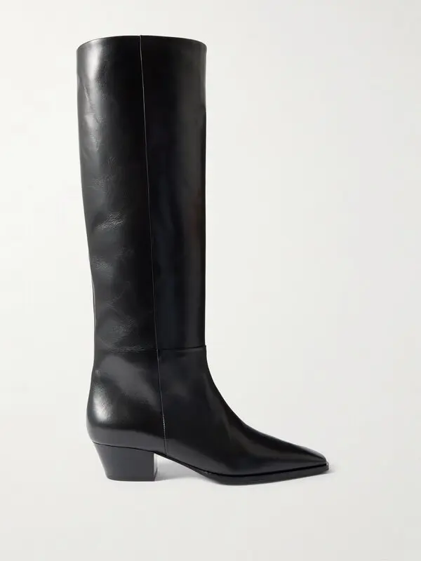 AeydĒ Medea Leather Knee Boots - Black