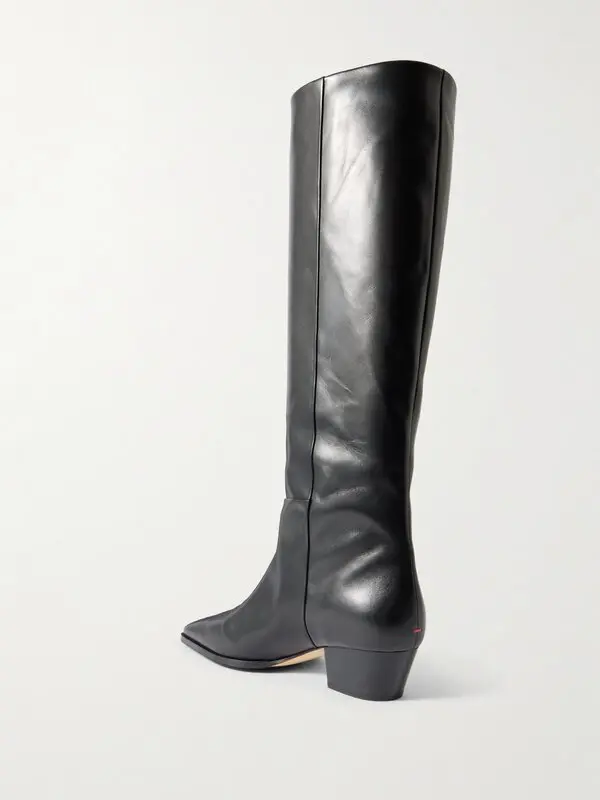 AeydĒ Medea Leather Knee Boots - Black
