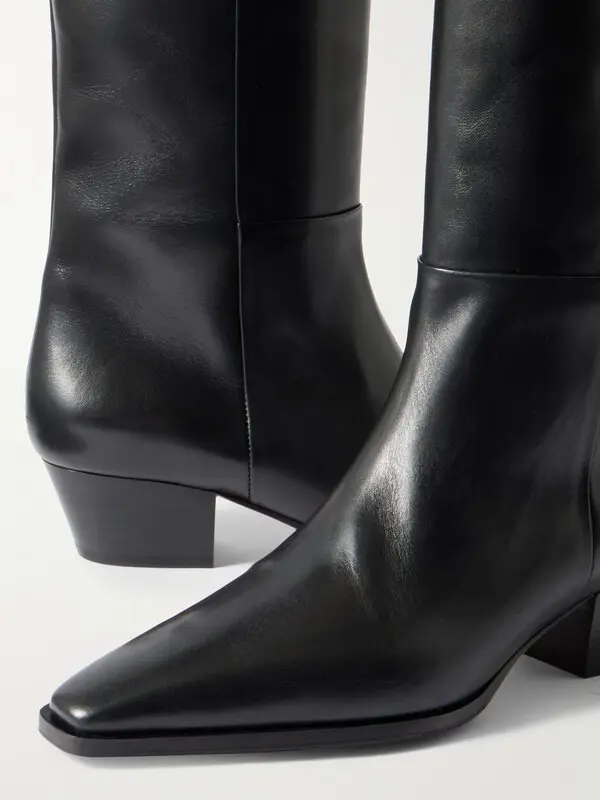 AeydĒ Medea Leather Knee Boots - Black