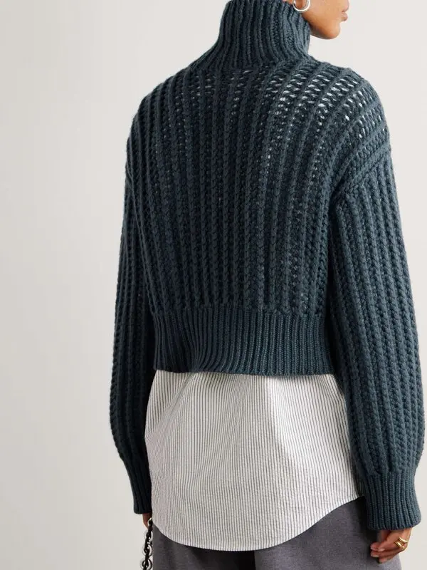 Brunello Cucinelli Ribbed Cashmere Turtleneck Sweater