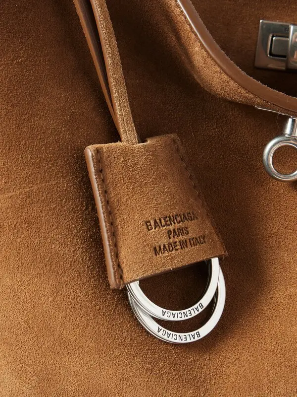Balenciaga Rodeo Medium Suede Shoulder Bag - Brown