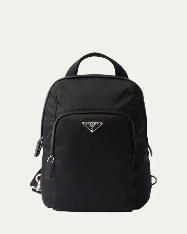 Prada Small Nylon Crossbody Backpack - Black