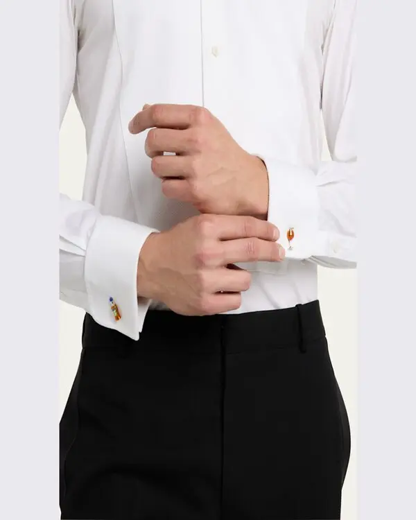 JAN LESLIE Spritz Cocktail Enamel Cufflinks
