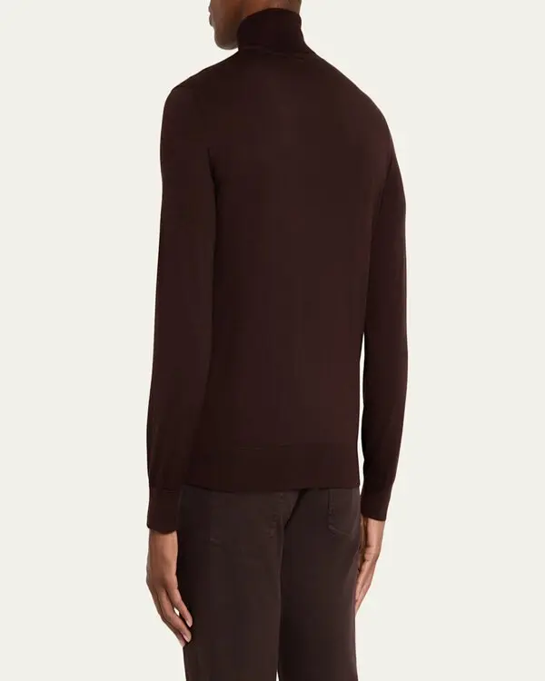 Brioni Cashmere And Silk Slim Turtleneck Sweater