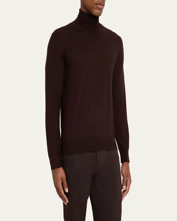 Brioni Cashmere And Silk Slim Turtleneck Sweater