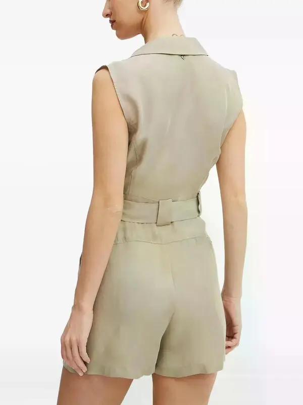 Guess Notched-collar Belted Playsuit