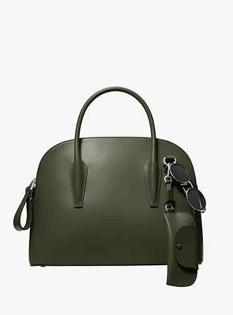 Michael Kors Kaitlin Large Leather Dome Satchel - Green