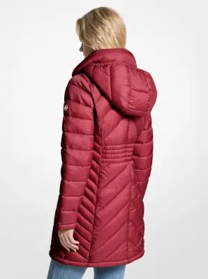 Michael Kors Packable Quilted Nylon Puffer Coat - Red