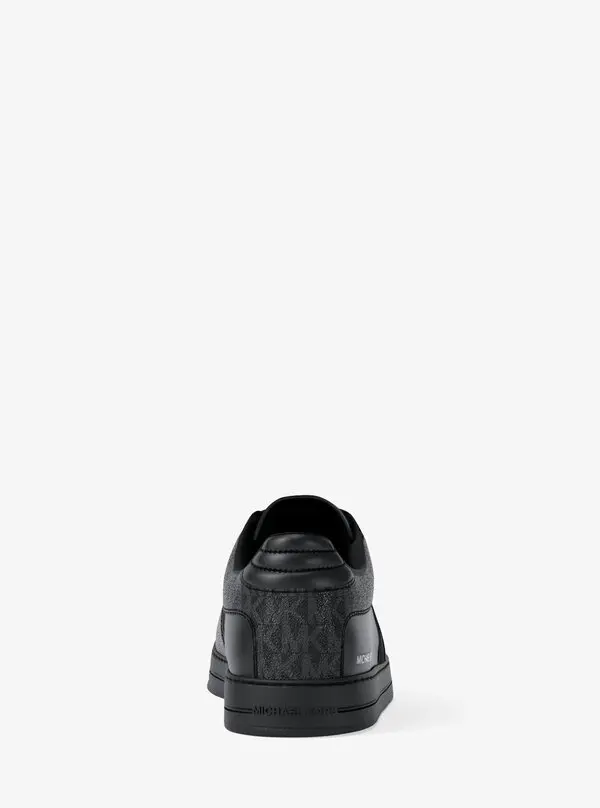 Michael Kors Brady Signature Logo And Leather Low Top Sneakers - Black