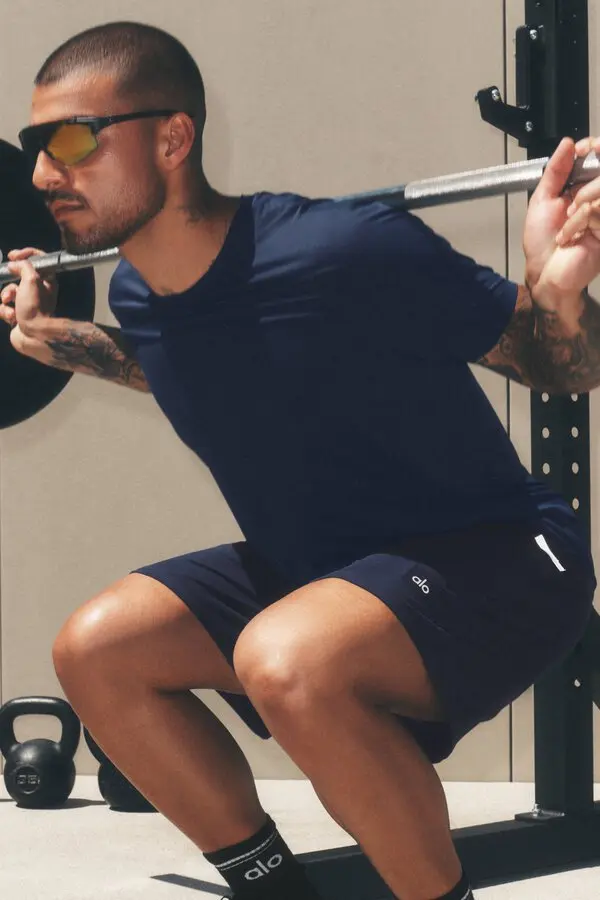 Alo Yoga Idol Crewneck Short Sleeve Top - Navy