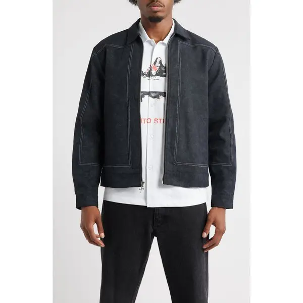 SANTO STUDIO Alcamo Contrast Stitch Zip-up Jacket