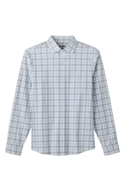 RHONE State Of Mind Check Slim Fit Button-up Shirt - Sleet Gray Check