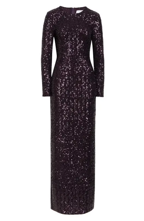 Michael Kors Sequin Long Sleeve Gown