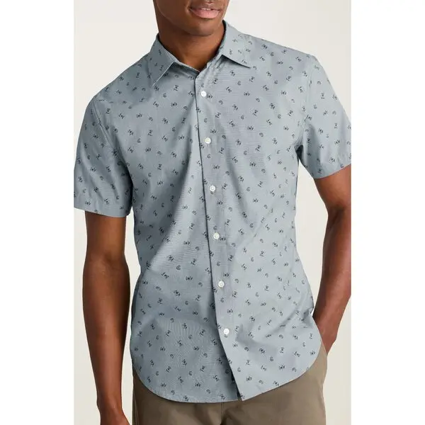Bonobos Riviera Slim Fit Floral & Paisley Short Sleeve Stretch Cotton Button-up Shirt - Flower Toss Paisley