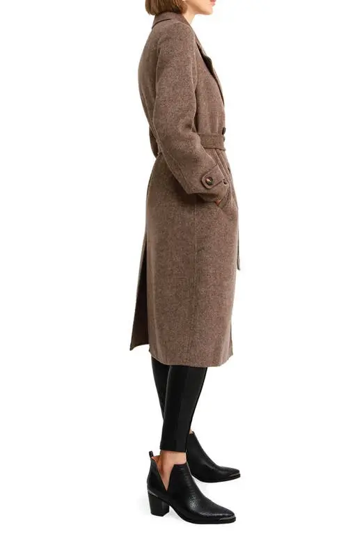 BELLE & BLOOM Belted Wool-blend Coat - Walnut