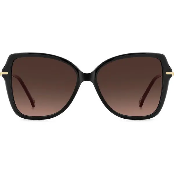 Carolina Herrera 56mm Butterfly Sunglasses - Black Pink/brown Sf
