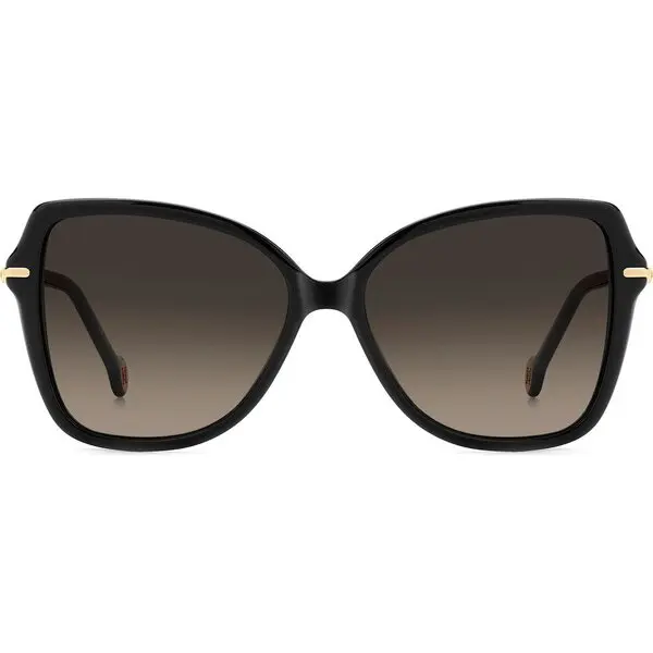 Carolina Herrera 56mm Butterfly Sunglasses - Black/brown Sf