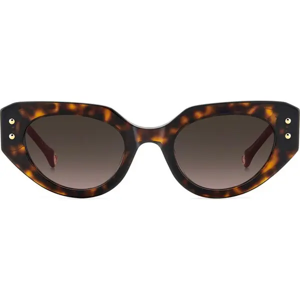 Carolina Herrera 50mm Gradient Cat Eye Sunglasses - Havana Red/brown Sf
