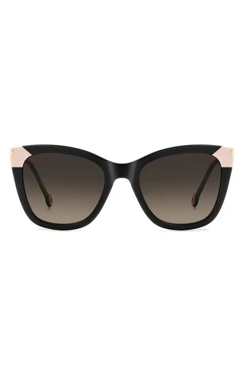 Carolina Herrera 54mm Rectangular Sunglasses - Black/brown Sf