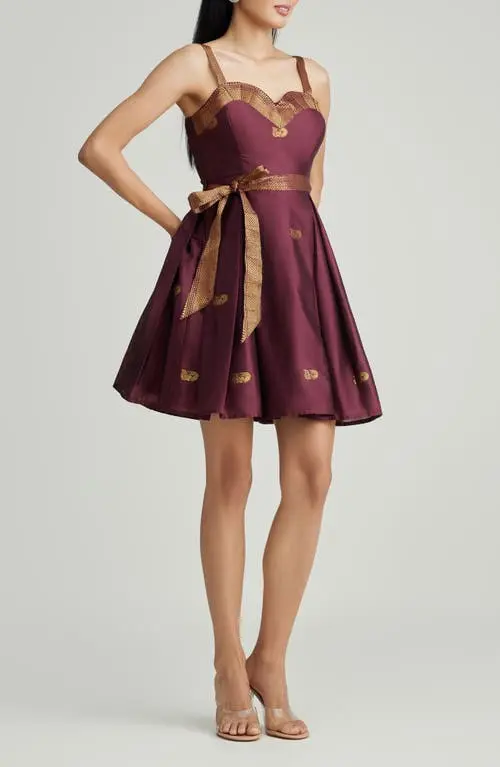 HOLICHIC Gianna Fit & Flare Silk Dress