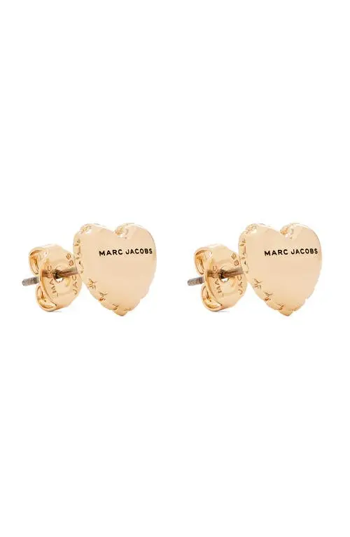 Marc Jacobs Micro Heart Balloon Stud Earrings - Light Antique Gold