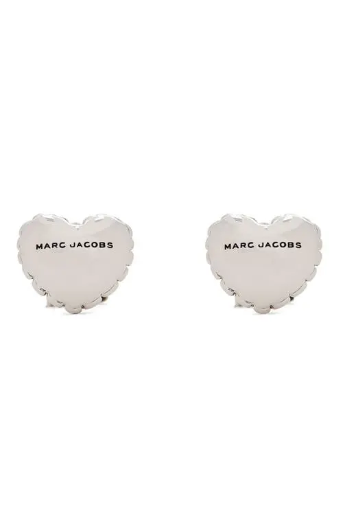 Marc Jacobs Micro Heart Balloon Stud Earrings - Light Antique Silver