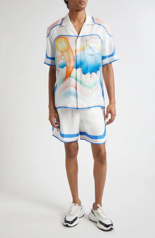 Casablanca Fuji Icon Silk Shorts