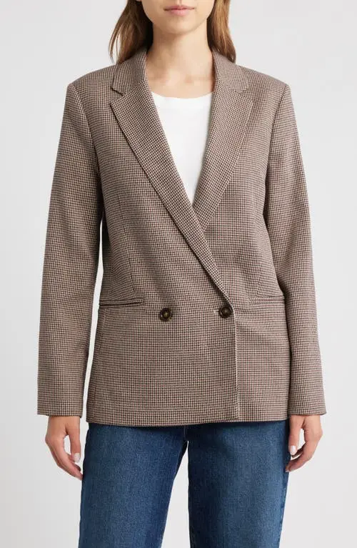 Mango Houndstooth Double-breasted Blazer
