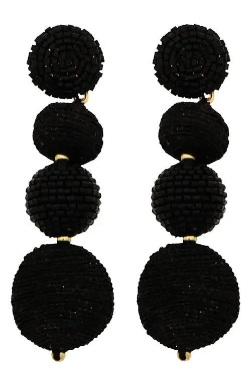 PANACEA Linear Drop Earrings - Black